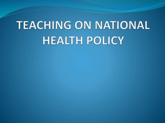 National health policy | PPT
