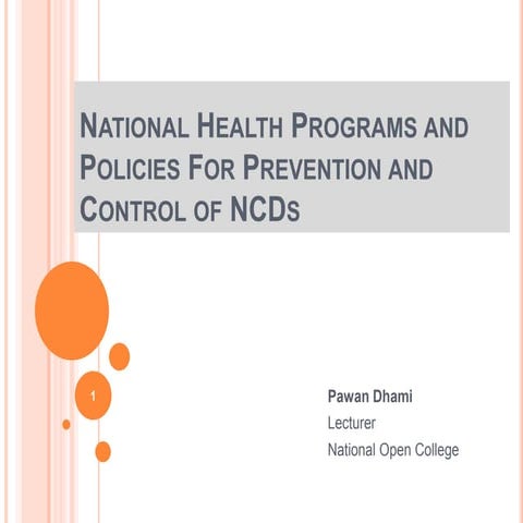 National health programs and policies for prevention and control of ...