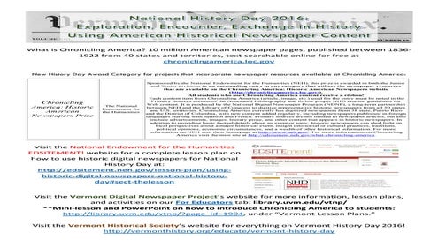 Chronicling America: Using Historic Newspapers in the Classroom & for ...