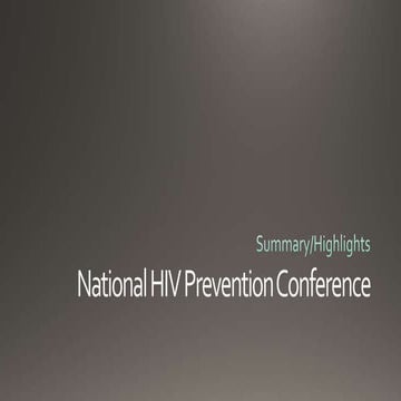 National HIV Prevention Conference | PPTX