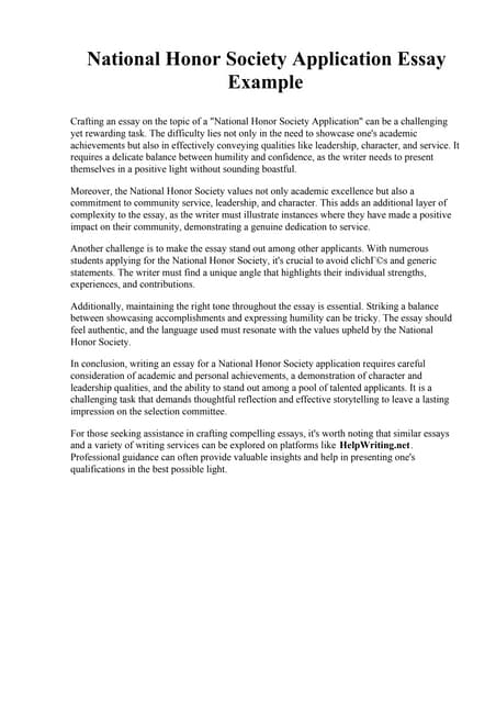 National Junior Honor Society Essay Examples.pdf | Secondary Education ...