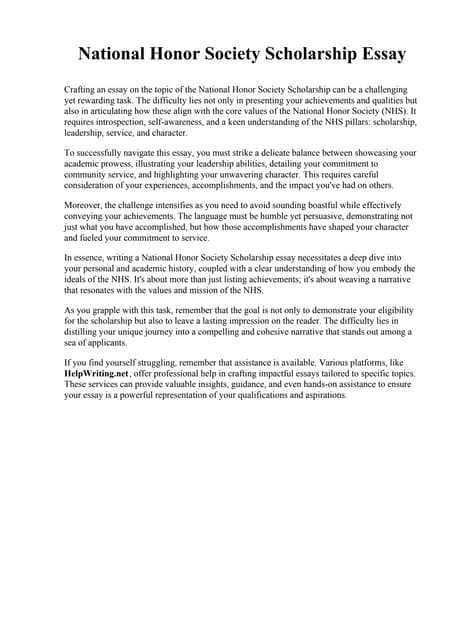 National Junior Honor Society Essay Examples.pdf | Secondary Education | Education