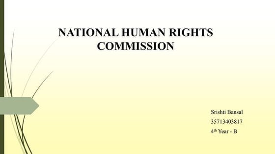 NATIONAL HUMAN RIGHTS COMMISSION | PPTX