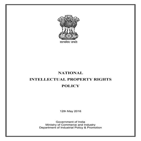 National IPR Policy India | PDF