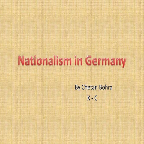 Nationalism in germany | PPTX