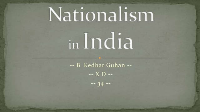 Nationalism In India ( Project) | PDF