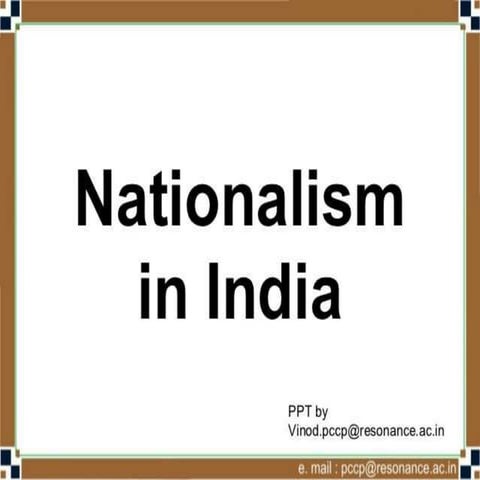 Nationalism in india | PPT