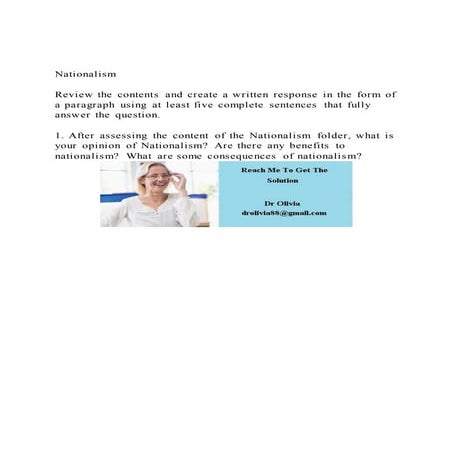 NationalismReview the contents and create a written response | PDF