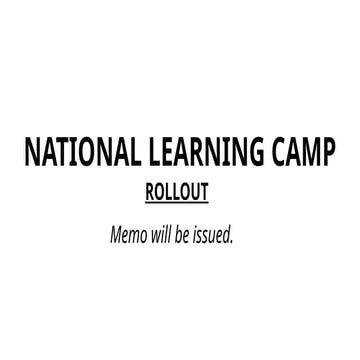 NATIONAL LEARNING CAMP POWERPOINT PRESENTATION | PPTX