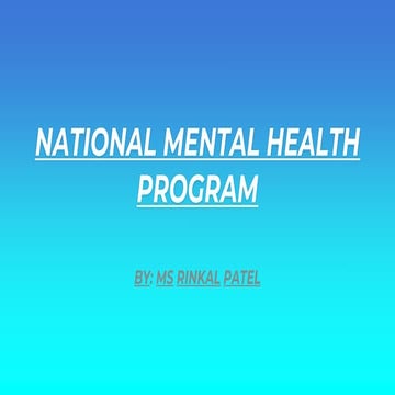 National mental health programme | PPTX