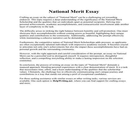 National Merit Essay | PDF