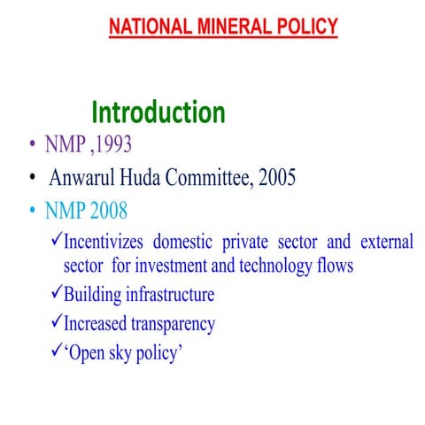 National mineral policy - 2018 | PPTX