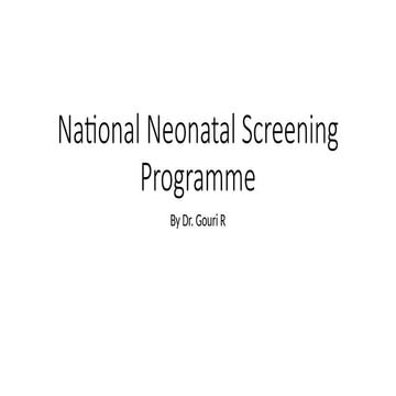 Comprehensive Overview of the National Neonatal Screening Programme for ...