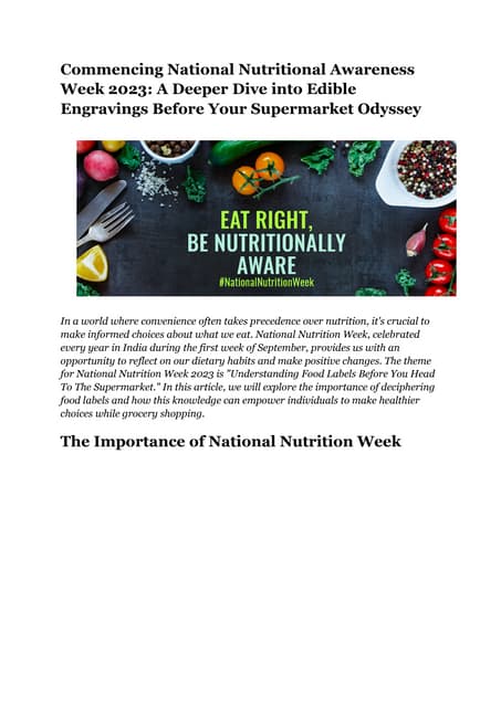 Product labelling and nutritional labelling | PPT