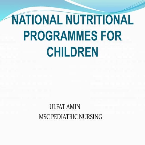 National nutritional programmes in india