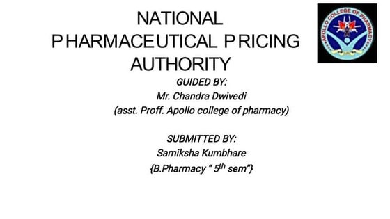 National pharmaceutical pricing authority ppt | PPT