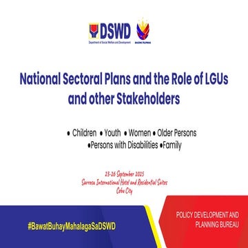 National Plans for Children and Youth, Women, Older Persons, and ...