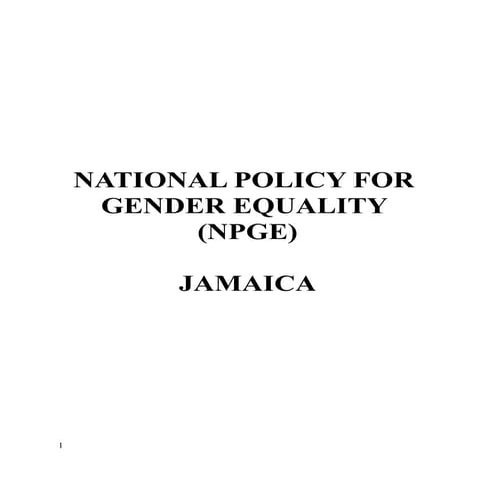 National policy for gender equality | PDF