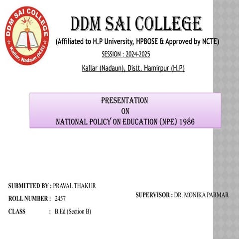 National Policy on Education (NPE) 1986-2.pptx