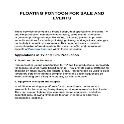 National pontoon