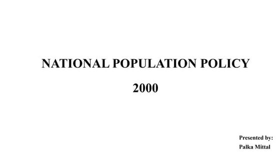 National Population Policy Ppt