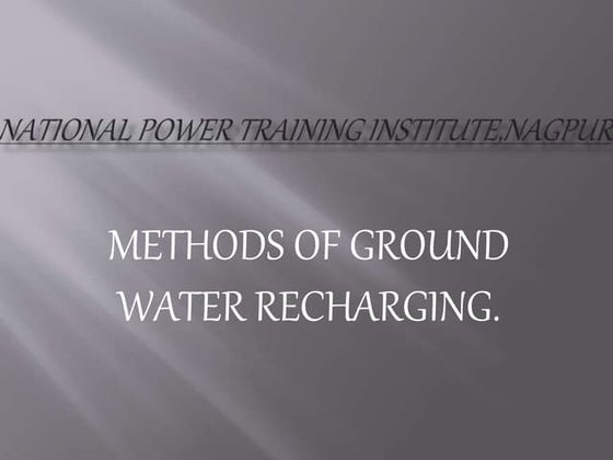 Ground water recharge Methods | PPTX | Geology | Science