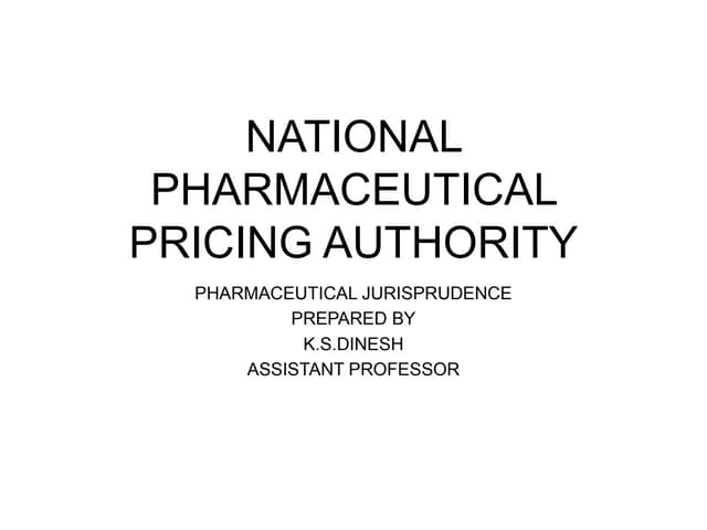 National pharmaceutical pricing authority | PDF