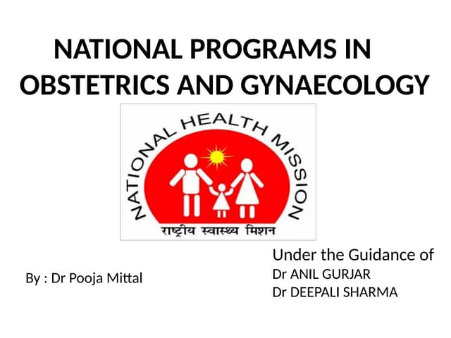 National health intervention programme for mother and child | PPTX