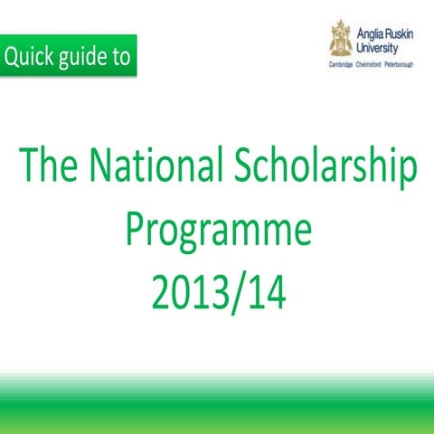 National scholarship programme | PPTX