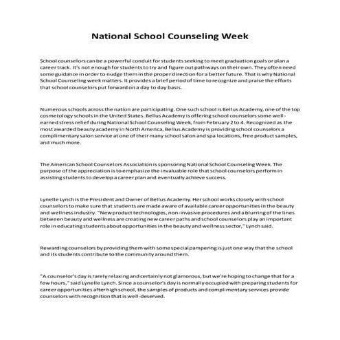 National School Counseling Week | DOCX