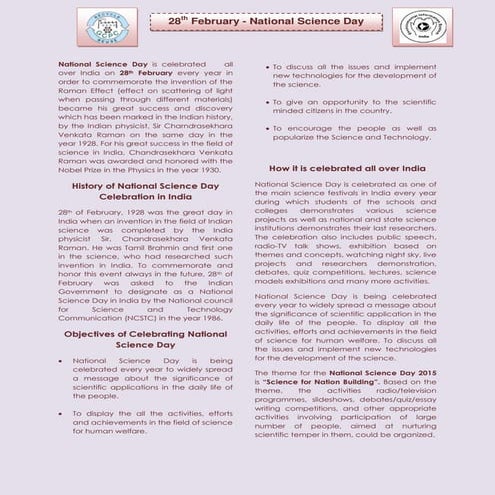 National science day 2015 | PDF
