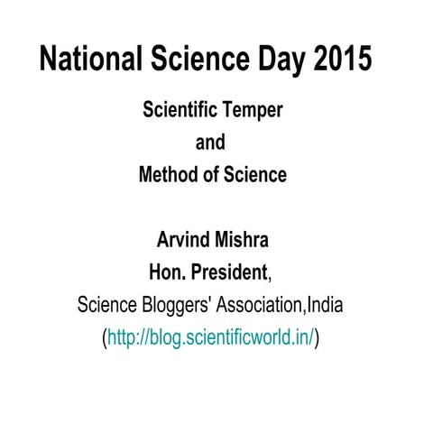 National science day 2015 ppt | PPT