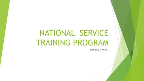 The national service training program | DOCX | College Education ...