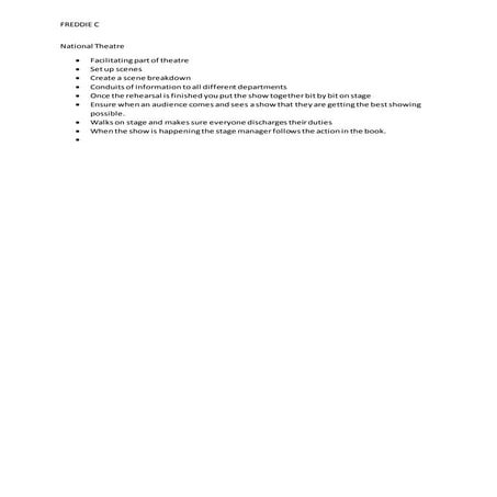 Role of Stage Manager | PDF