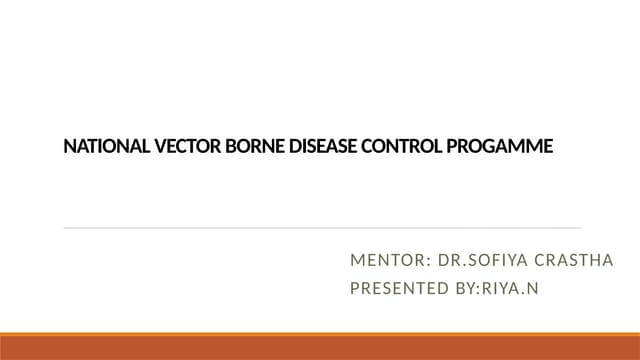National Vector Borne Disease Control Programme | PDF