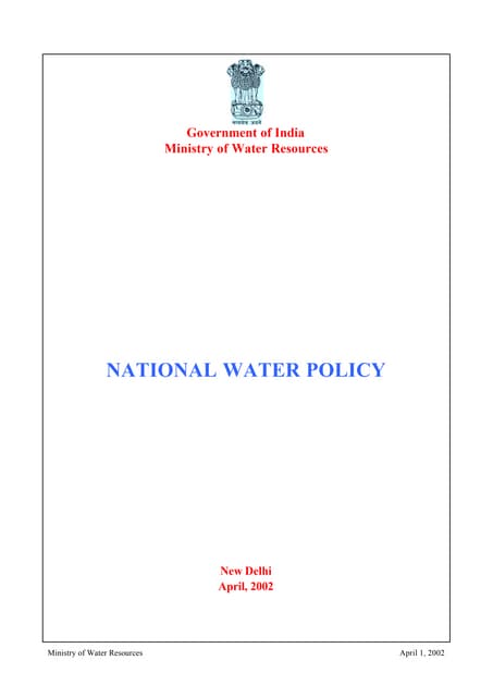 National water policy | PPT