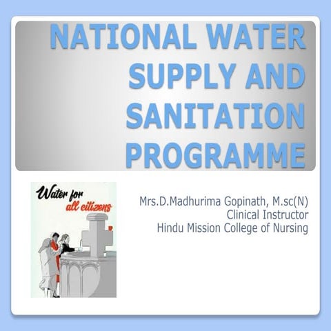 National water supply and sanitation programme | PPTX