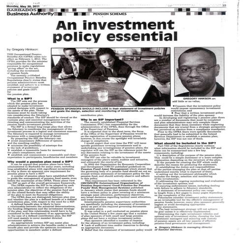 Nation newspaper article an Investment Policy Essential | PDF