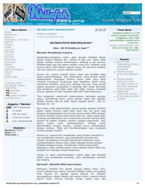 Nation State dan Khilafah | PDF