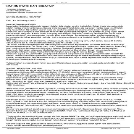 Nation State dan Khilafah | PDF