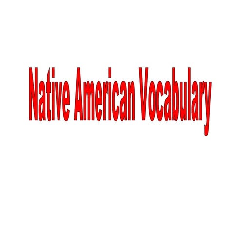 Native American Vocabulary | PPT
