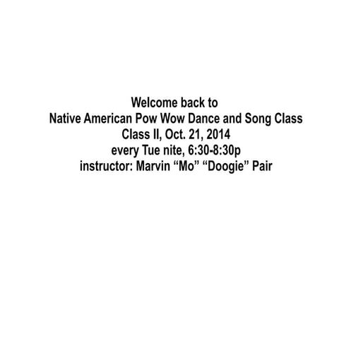 Native Song and Dance 2014 - Class 2 | ODP