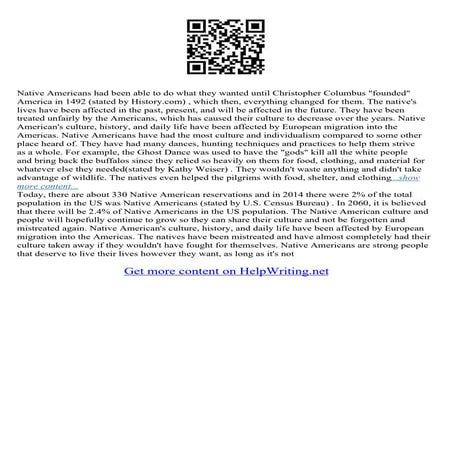 Native American Essay | PDF