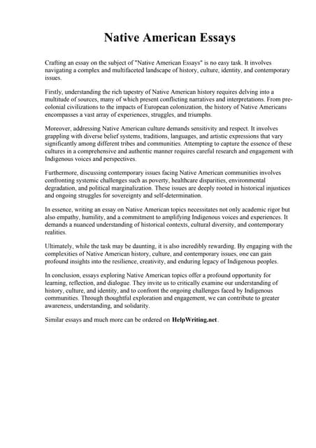 Native Americans Essay.pdf | Genealogy and Ancestry | Hobbies & Interests