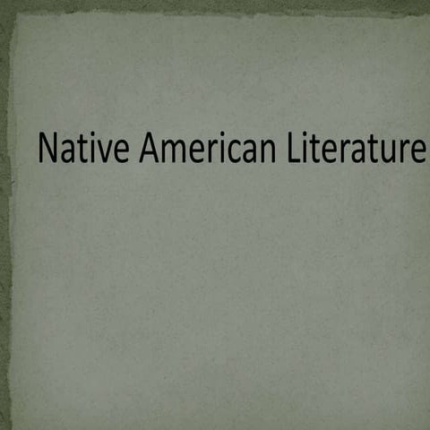 Native American Oral Literature | PDF