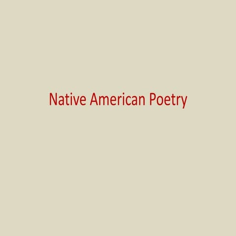 Native american poetry | PPT