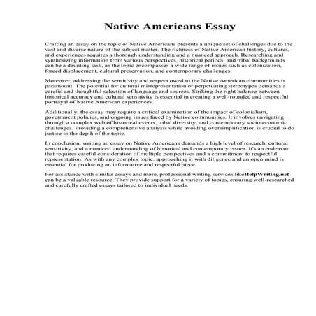 Native Americans Essay.pdf | Genealogy and Ancestry | Hobbies & Interests