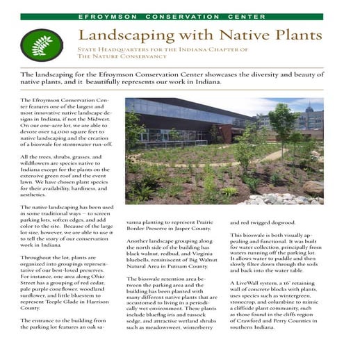 Landscaping with Native Plants - Indianapolis, Indiana | PDF