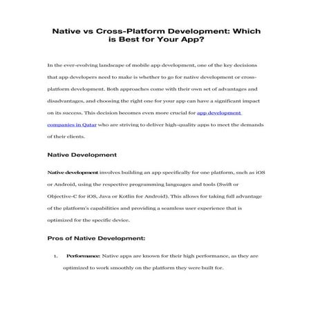 Native vs Cross-Platform Development Which is Best for Your App.pdf