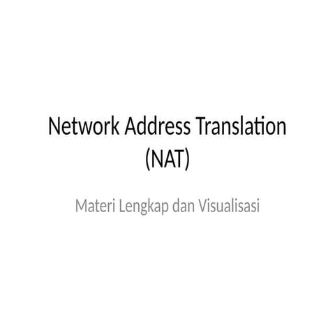 materi mengenai NAT pada cisco packet tracer | PPTX